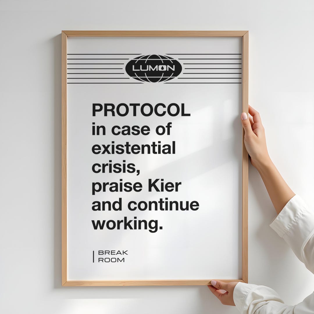 Severance Poster, TV Show Inspired JPG Existential Crisis Praise Kier ...