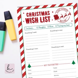 Children's X-mas Wish List Png Kids Christmas Wish List Printable Gift ...