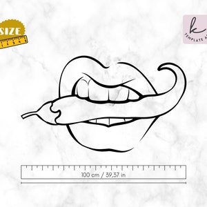 Biting a Chilli Vector Lip Pepper Chili Pepper Svg Chili Pepper Clipart ...