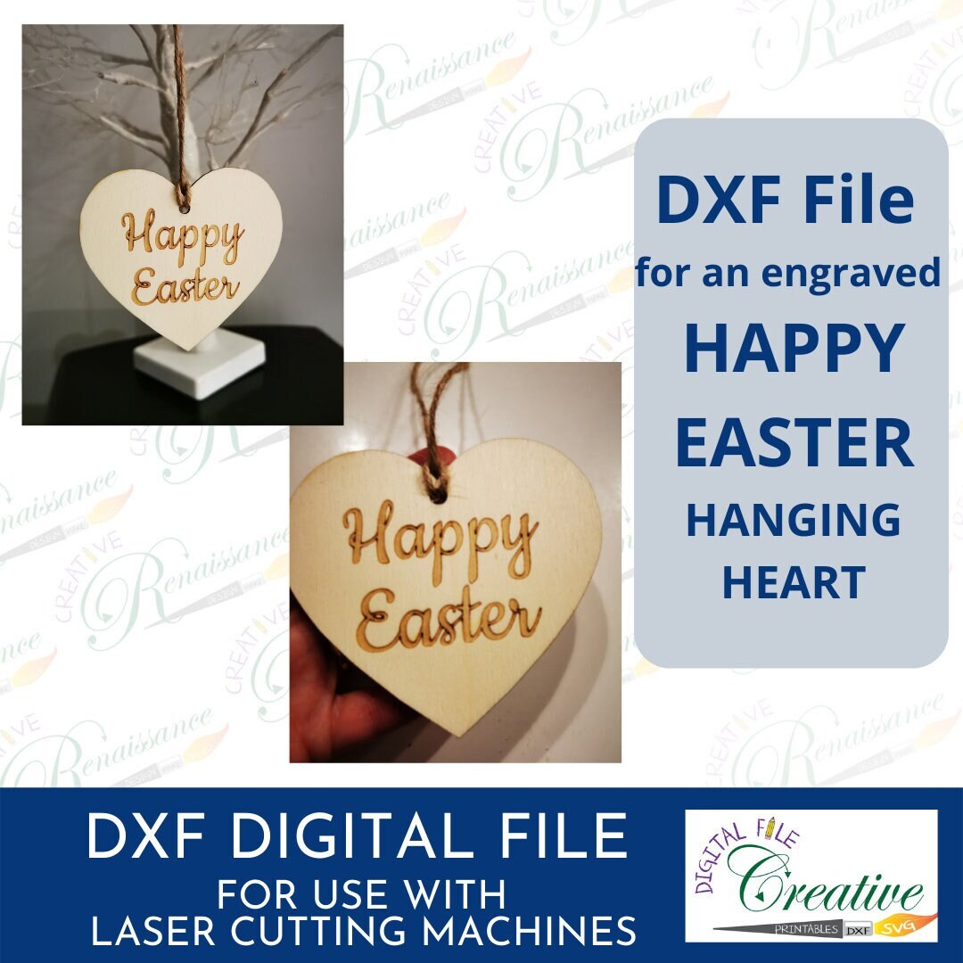 Happy Easter Heart DXF / Digital File for Easter / Easter Tree ...