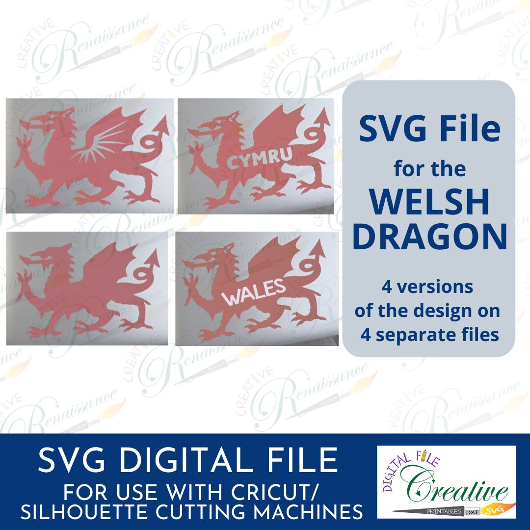 Welsh Dragon SVG | Y Ddraig Goch Cymru SVG | Wales Flag Dragon Cricut ...