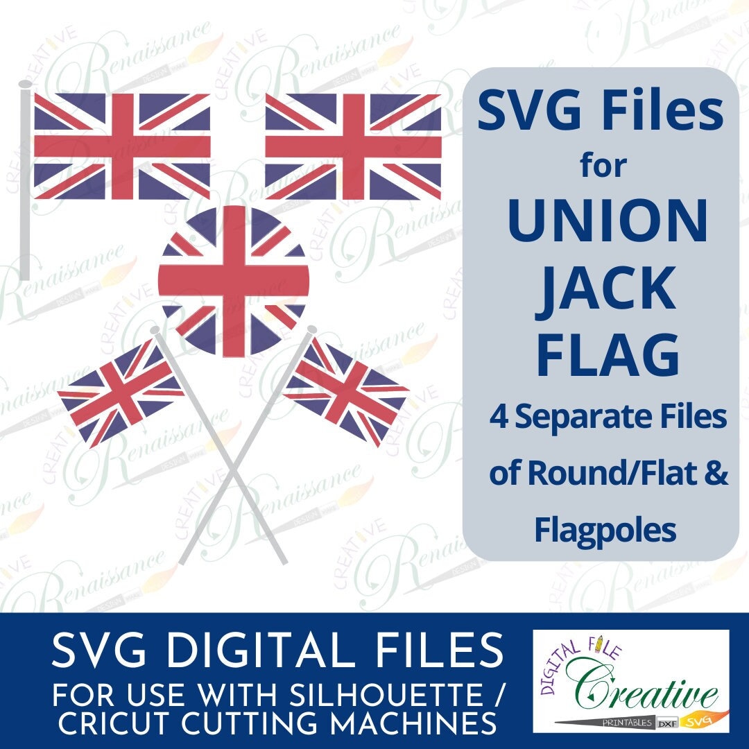 Union Jack SVG / Coronation Download / Royal Flag Stickers / Round ...