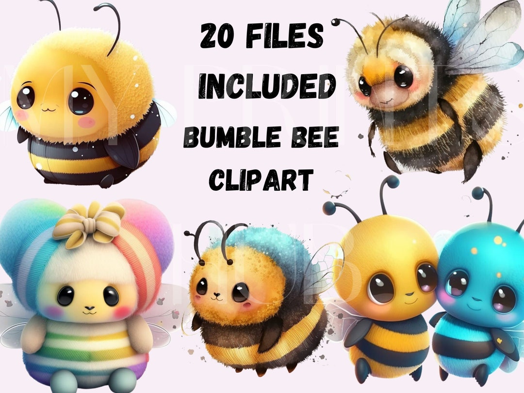 Watercolour Bee Clipart bumble BEE Clipart Digital - Etsy