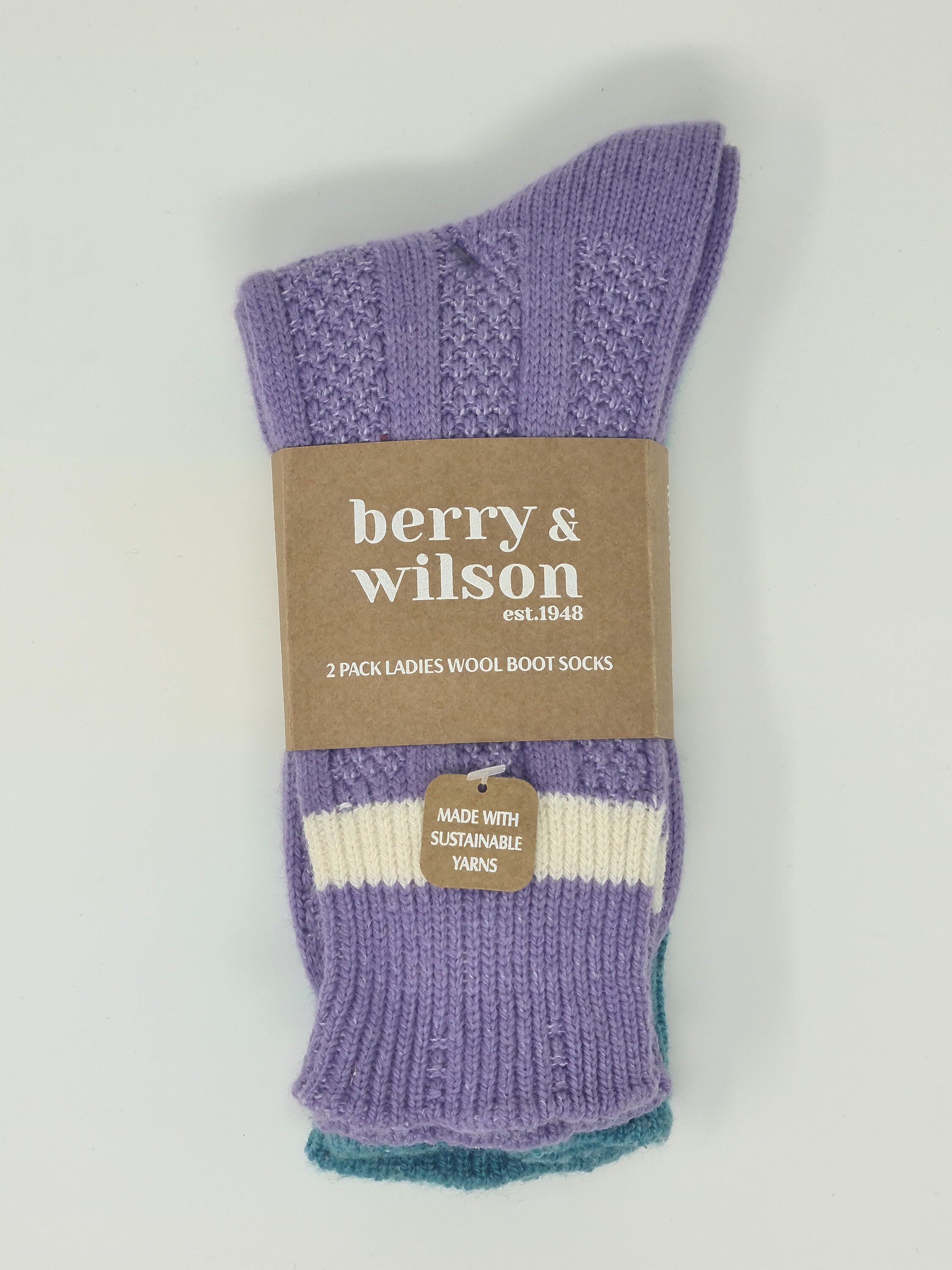 2pk Ladies Fluted Welt Wool Boot Sock Made From Sustainable Yarns - Etsy UK