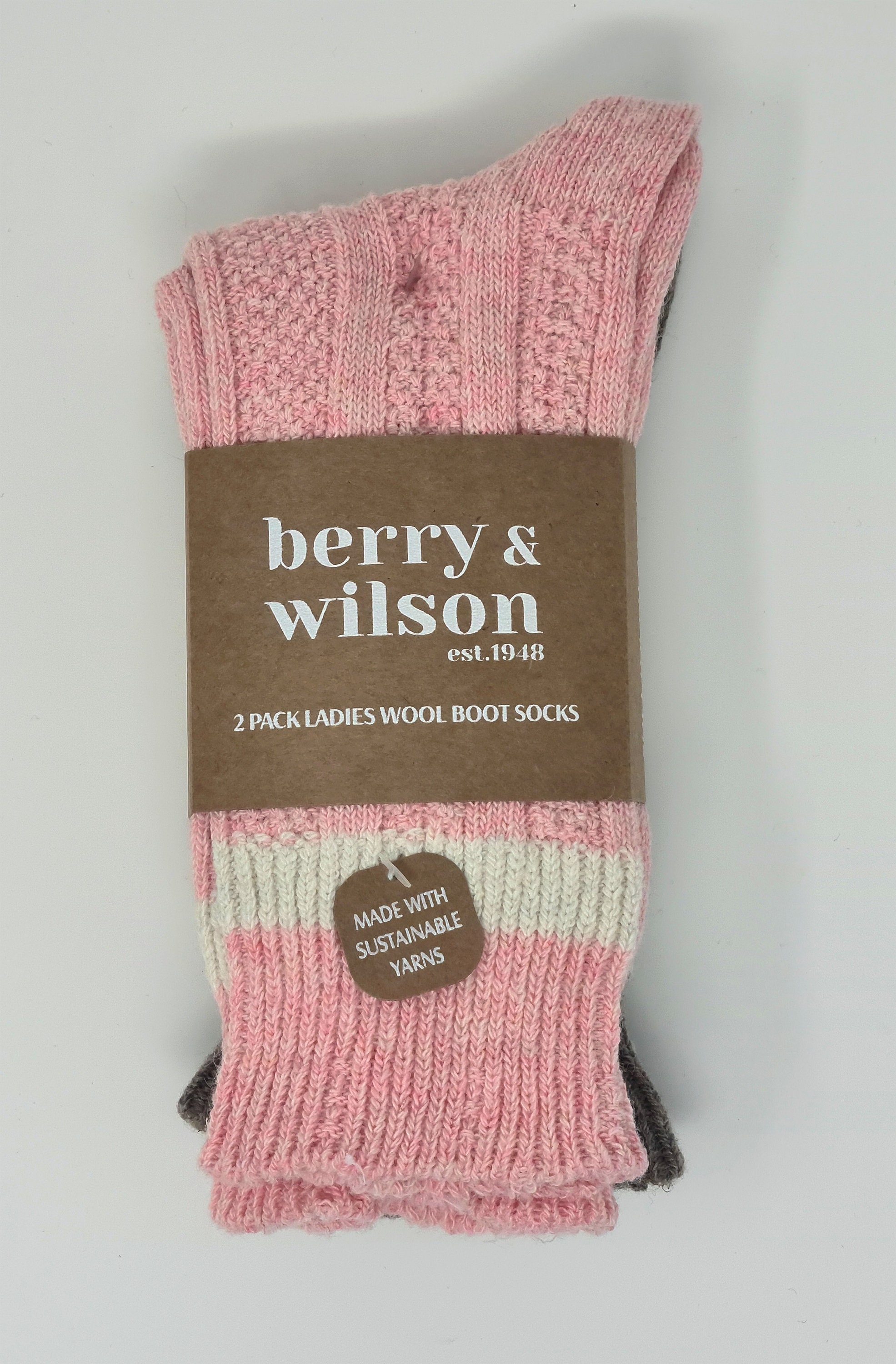 2pk Ladies Fluted Welt Wool Boot Sock Made From Sustainable Yarns - Etsy UK