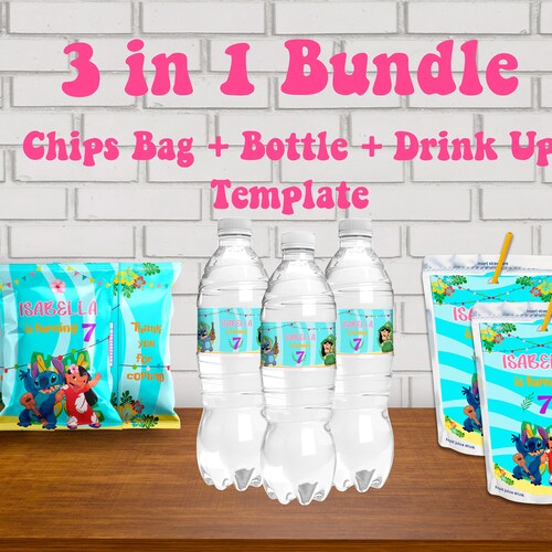 Lilo and Stitch Drink Labels Lilo and Stitch Water Bottle - Etsy