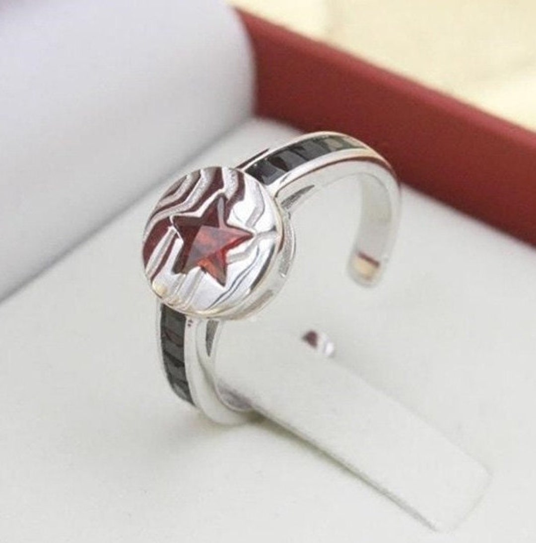 Marvels Winter Soldier Bucky Barnes Symbol Ring Adjustable - Etsy