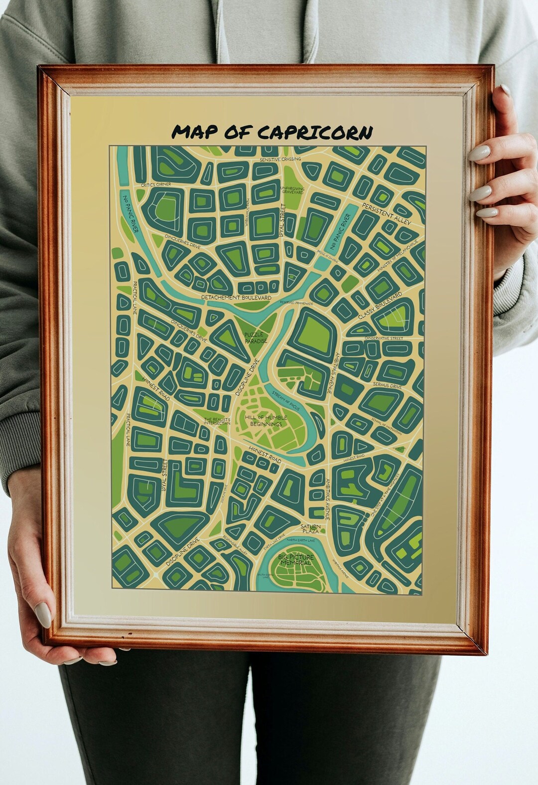 Capricorn Star Sign Map, City of Capricorn Star Sign With Fitting ...