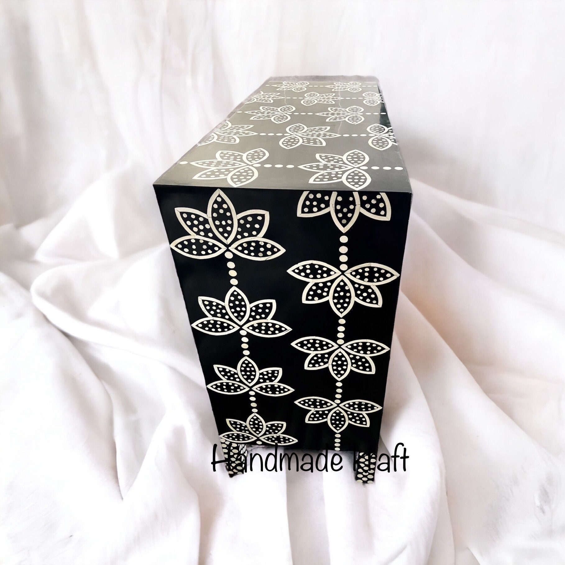 Gorgeous Bone Inlay Lotus Pattern Three Drawer Dresser / Chest ...