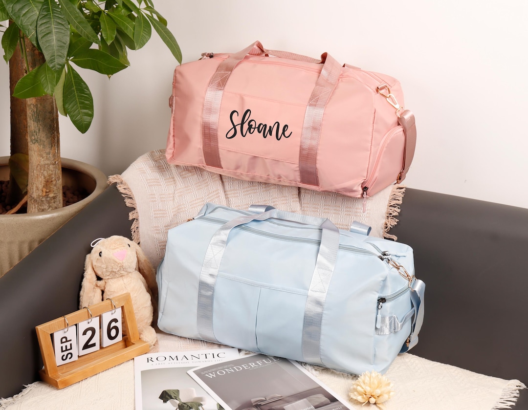 Personalized Name Duffel Bag, Custom Weekender Bag, Cute Overnight Bag ...