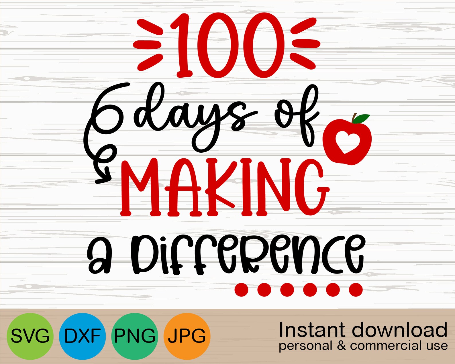 100 Days of Making A Difference Svg Teacher Svg 100 Days of - Etsy