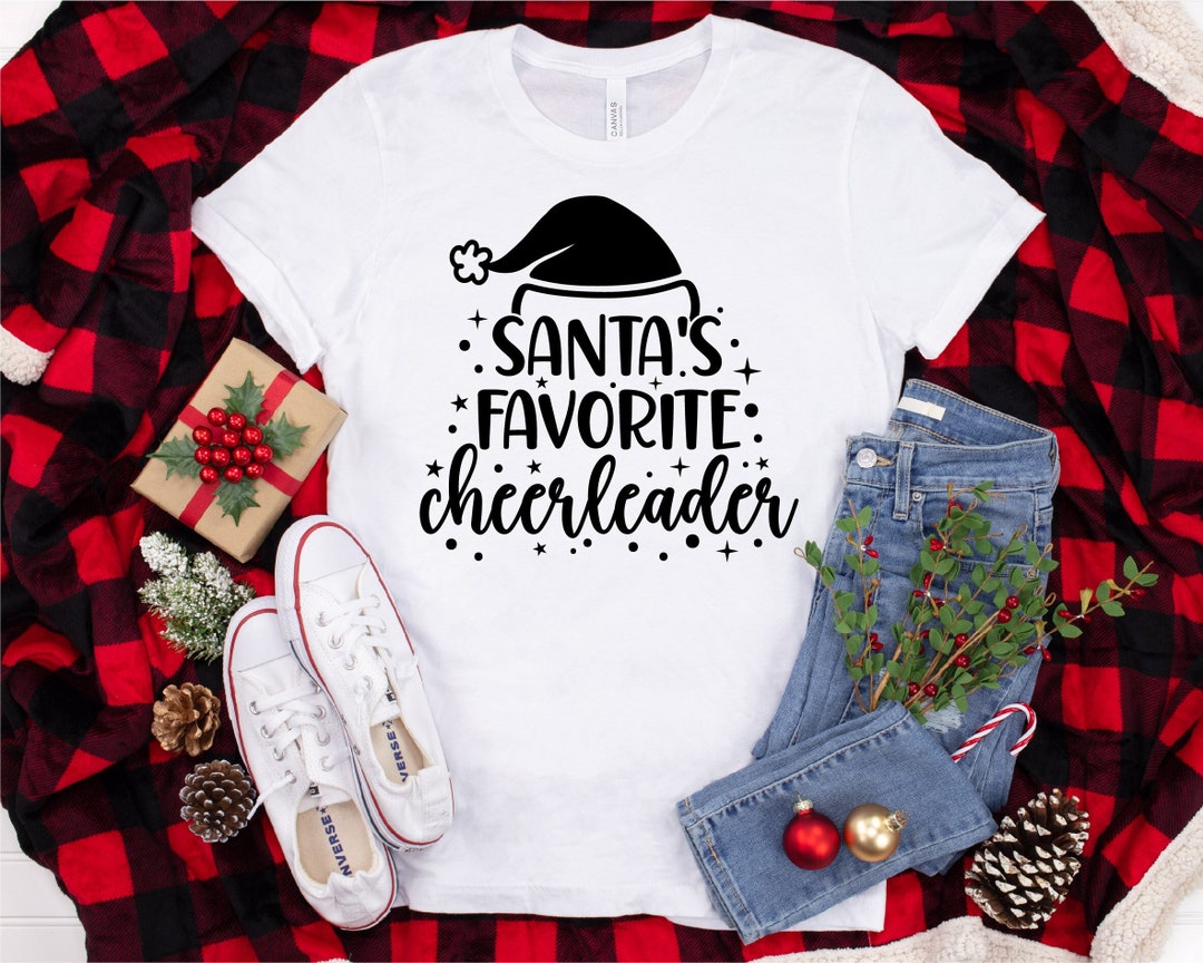 Santa's Favorite Cheerleader Svg, Christmas Svg, Santa Hat, Cheerleader ...