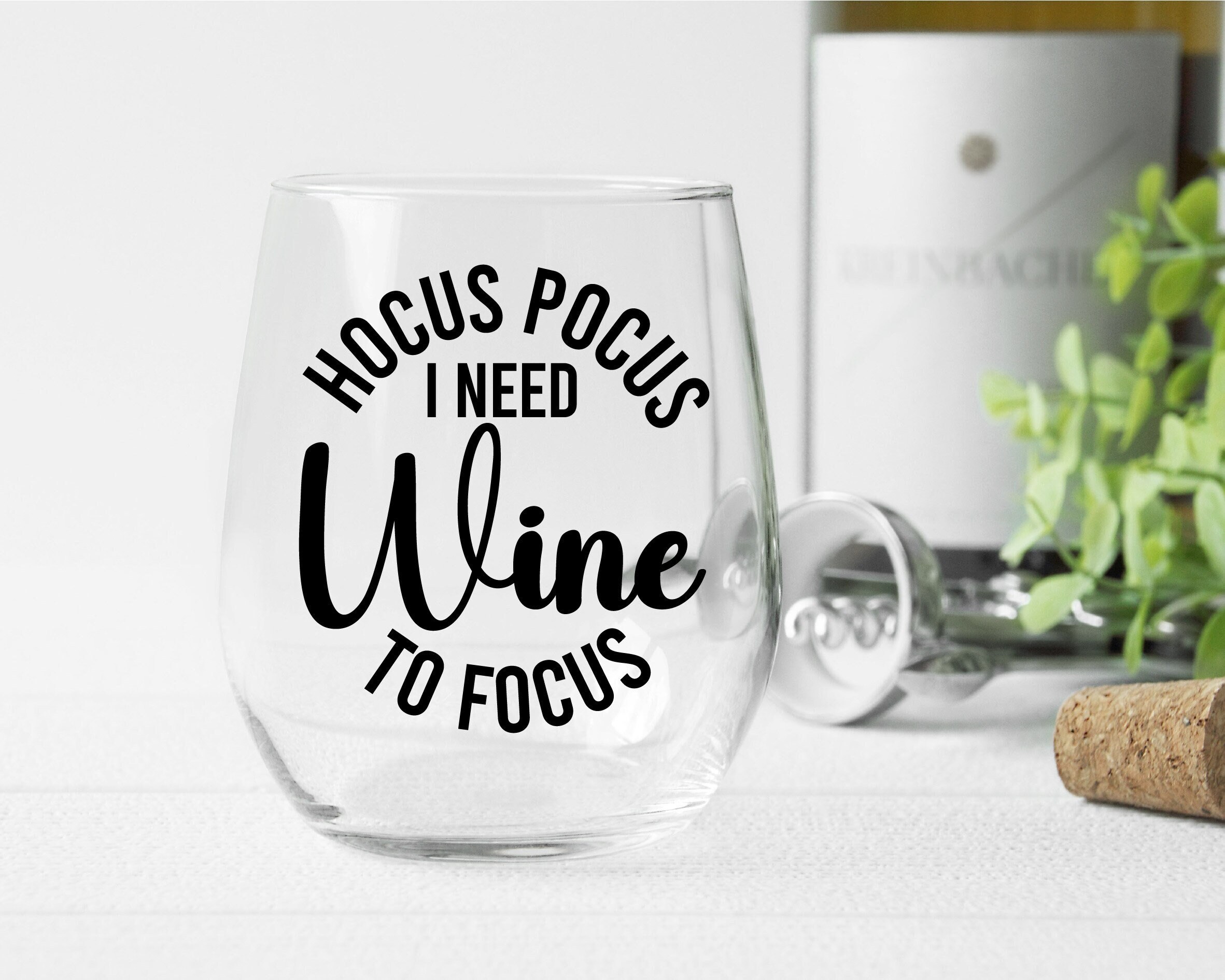 Hocus Pocus I Need Wine to Focus Svg Halloween Wine Glass - Etsy