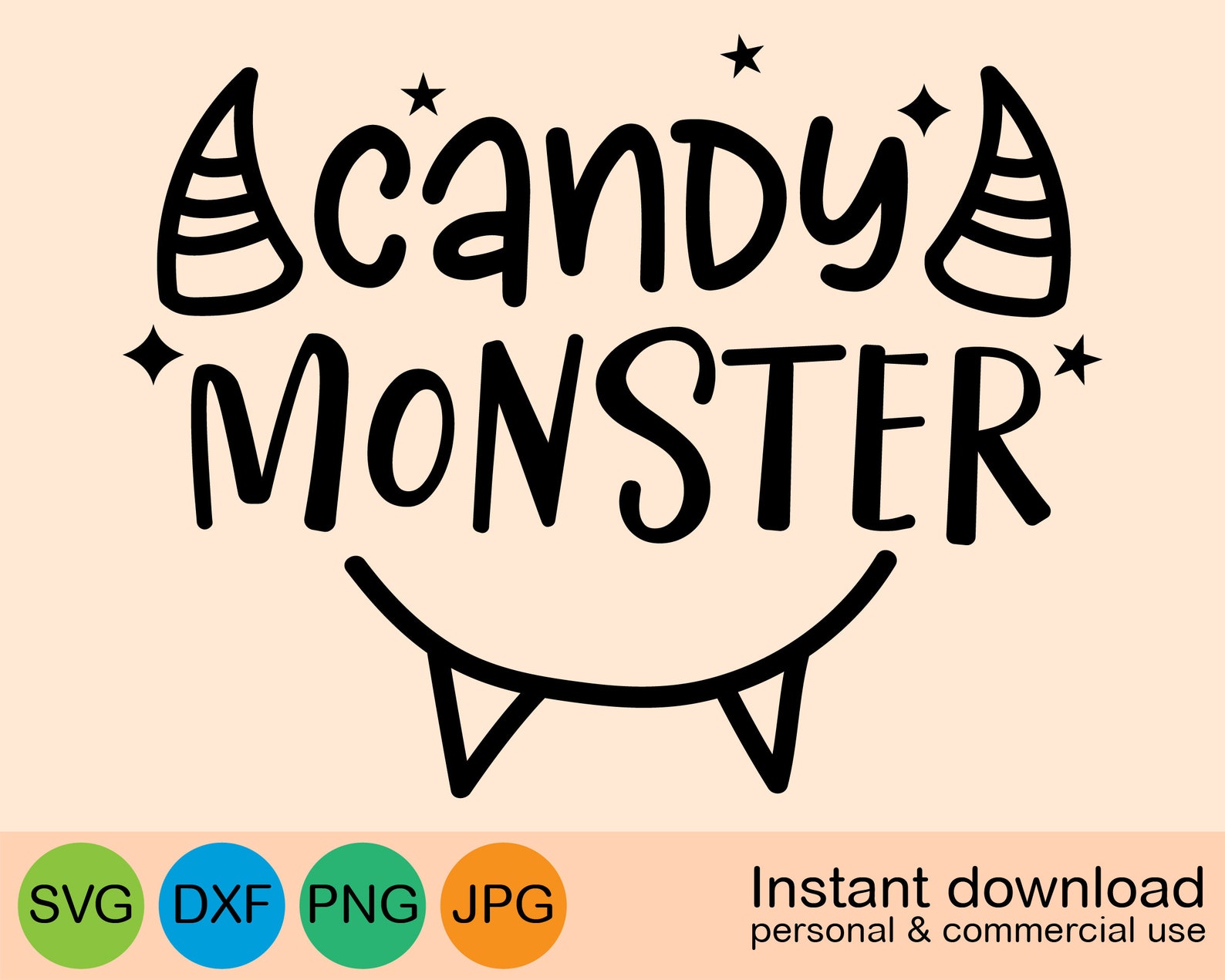 Candy Monster Svg Kids Halloween Svg Candy Svg Baby - Etsy Finland