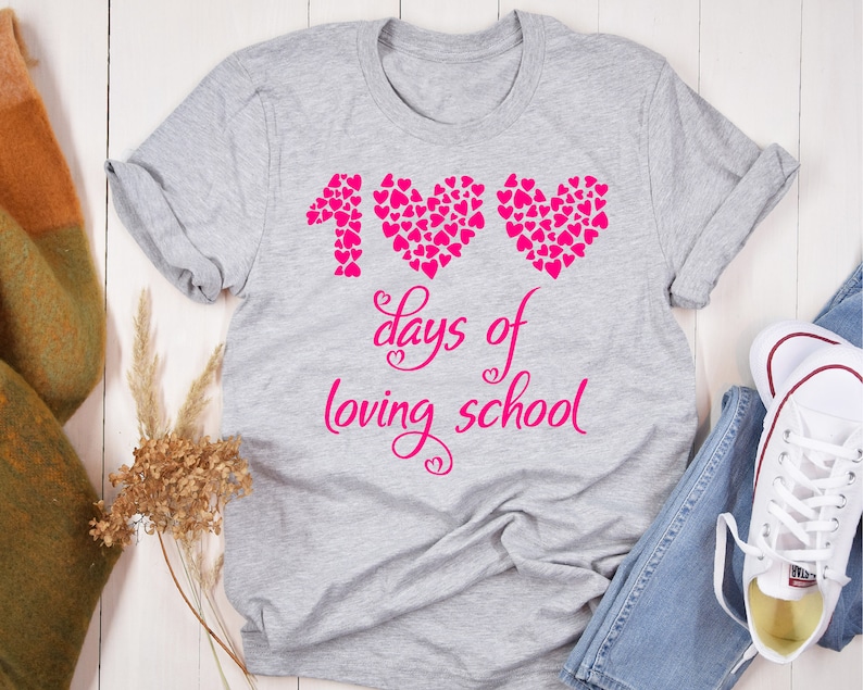 100 Days of Loving School Svg 100 Hearts Svg Happy 100th Day - Etsy