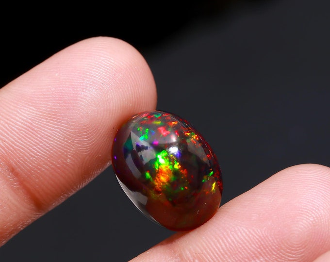 Authentic Cabochon Cut Black Ethiopian Opal Gemstone/ Opal Cabochon ...