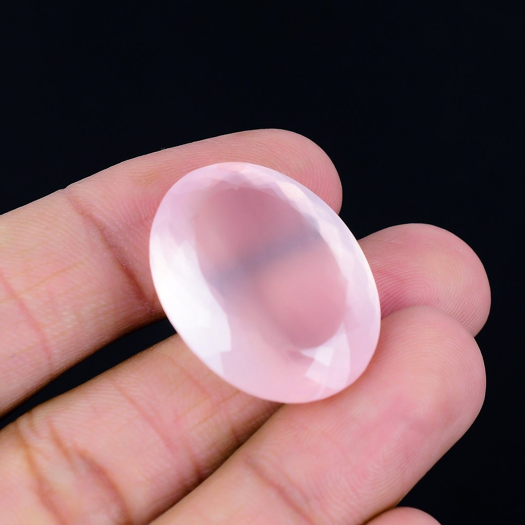 58.20 Cts Rose Quartz Gemstone/ Pink Rose Quartz Faceted/ Rose Quartz ...