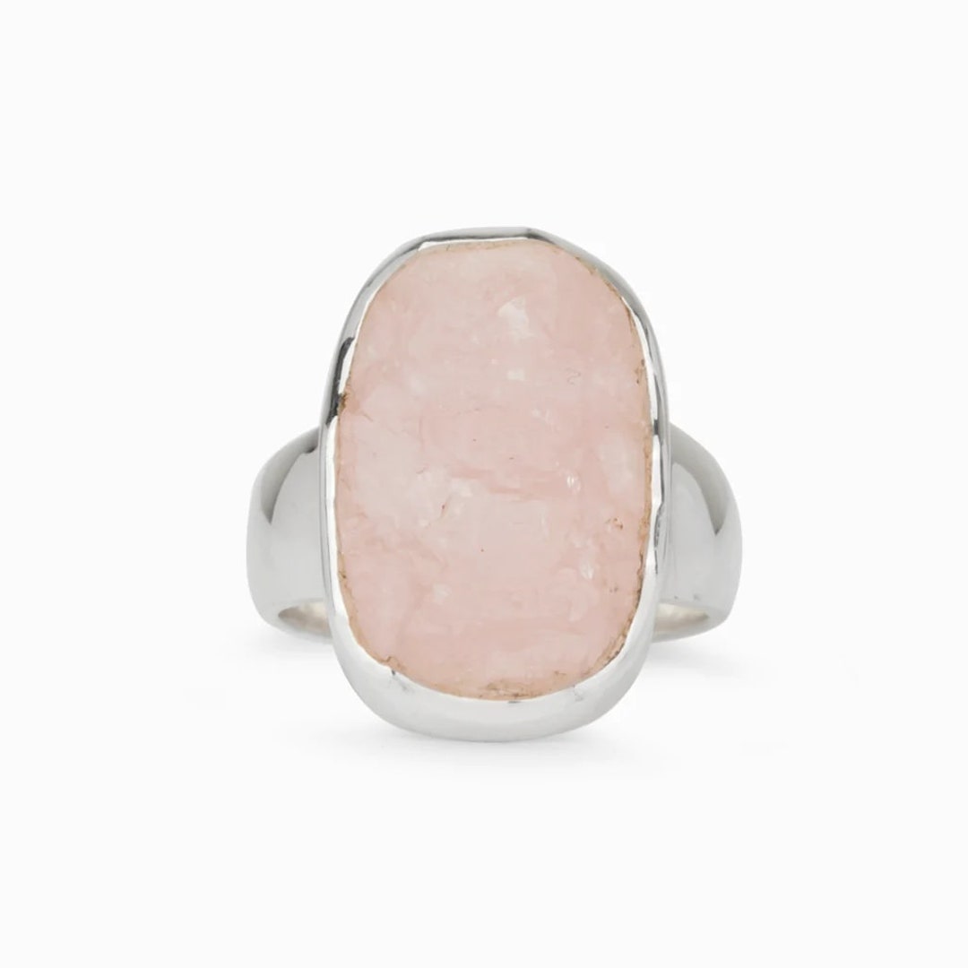 Natural Pink Morganite Ring Rough Morganite and Gemstone Ring High ...