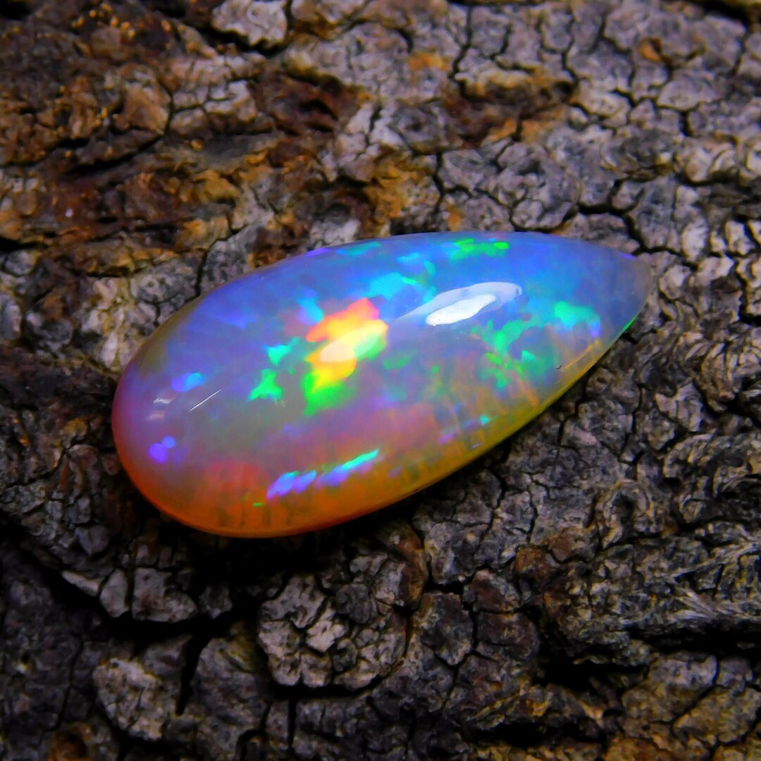 Genuine Ethiopian Opal Gemstones Natural White Fire Opal Cabochon ...