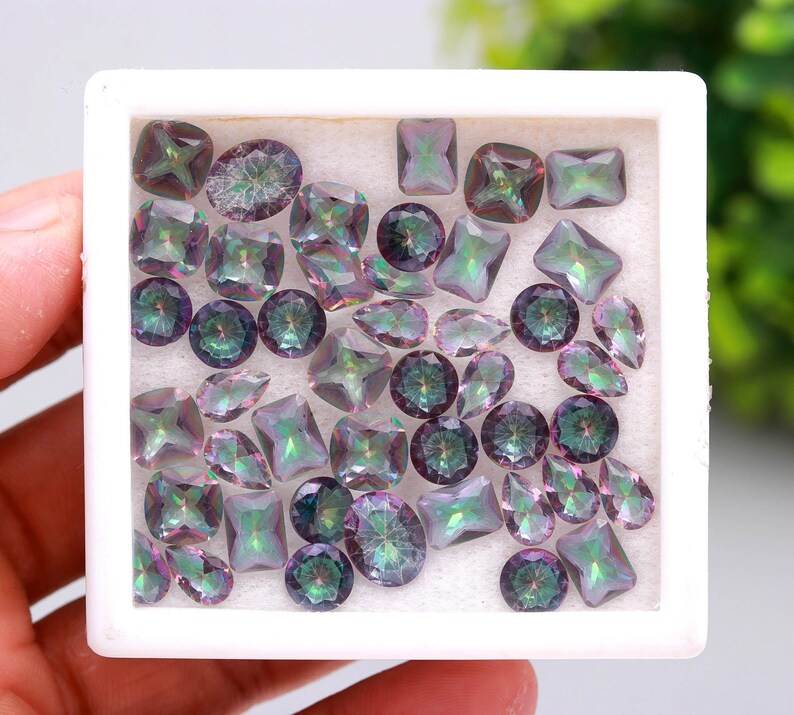100 Pieces Mystic Topaz Faceted Gemstone Mix Shape and Size Mystic ...