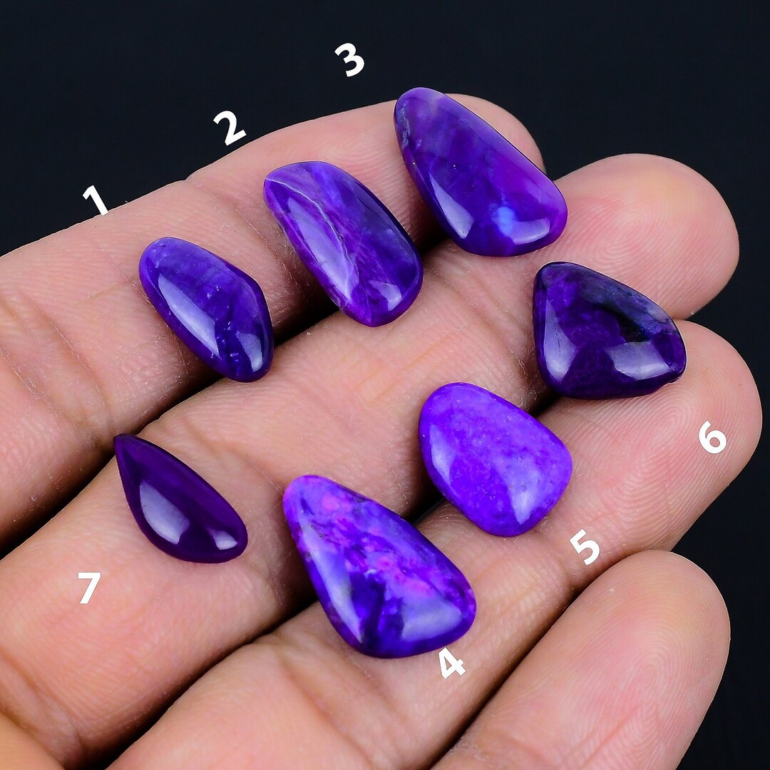 Unheated Blue Sugilite Cabochon Cut Gemstone Natural 6.70 Cts Sugilite ...