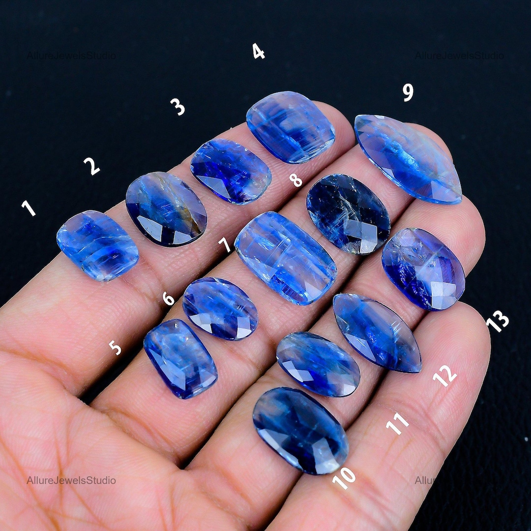 Authentic 8.00 Cts Kyanite Faceted, Blue Kyanite Gemstone, Handmade ...