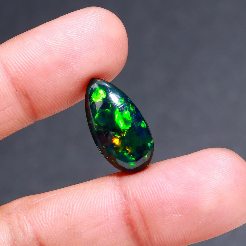 Black Ethiopian Opal 100% Natural Cabochon 10x20 Mm Not Enhanced Loose ...