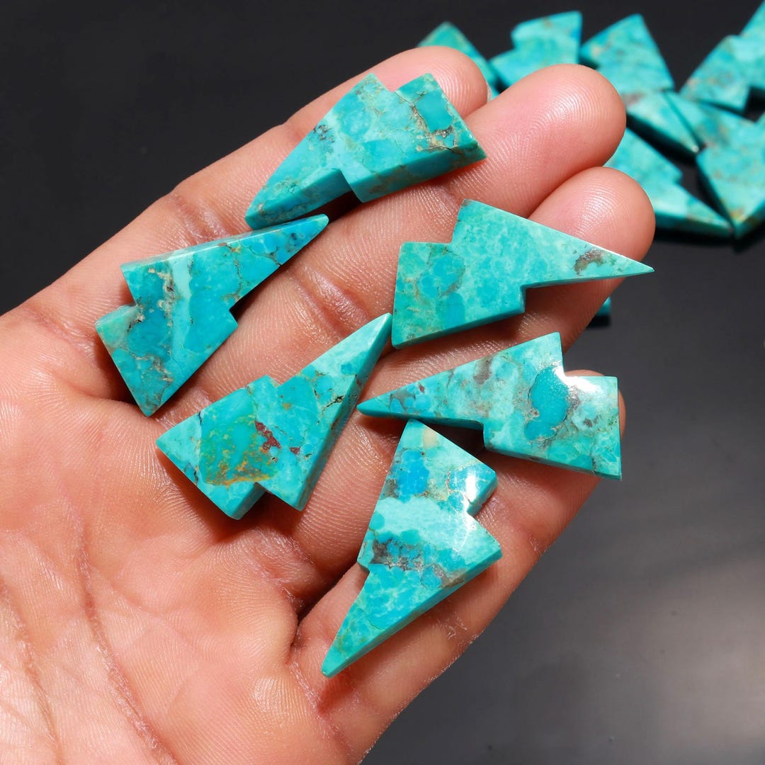 Mohave Turquoise Lightning Bolt – Natural Gemstone for Ring & Jewelry ...