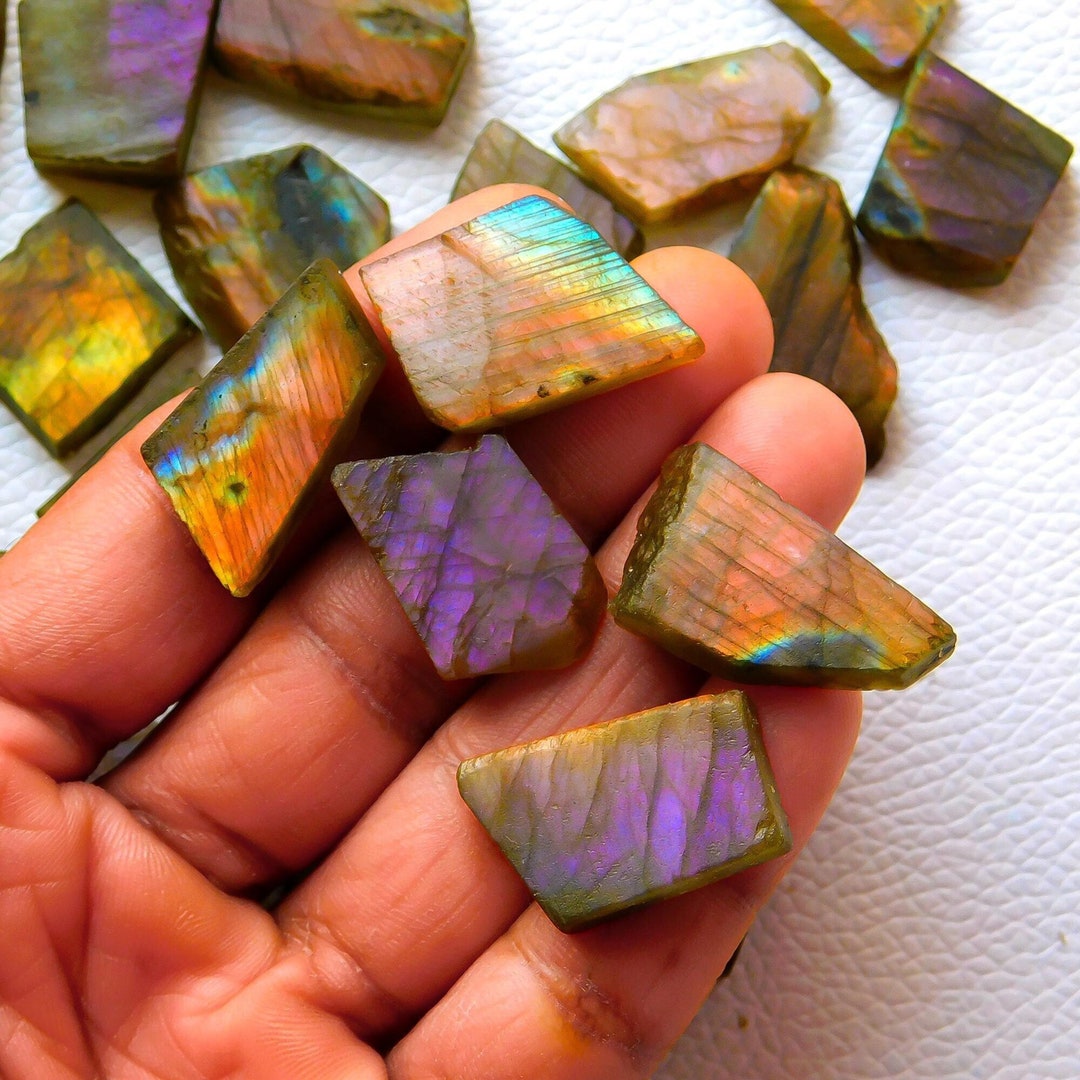Natural Labradorite Slice Rough – Flashy Fire Labradorite Wholesale ...