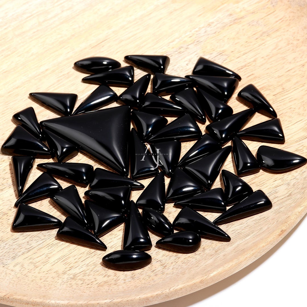 Black Onyx Gemstone – Triangle Shape Natural Onyx Loose Stone Lot - Etsy