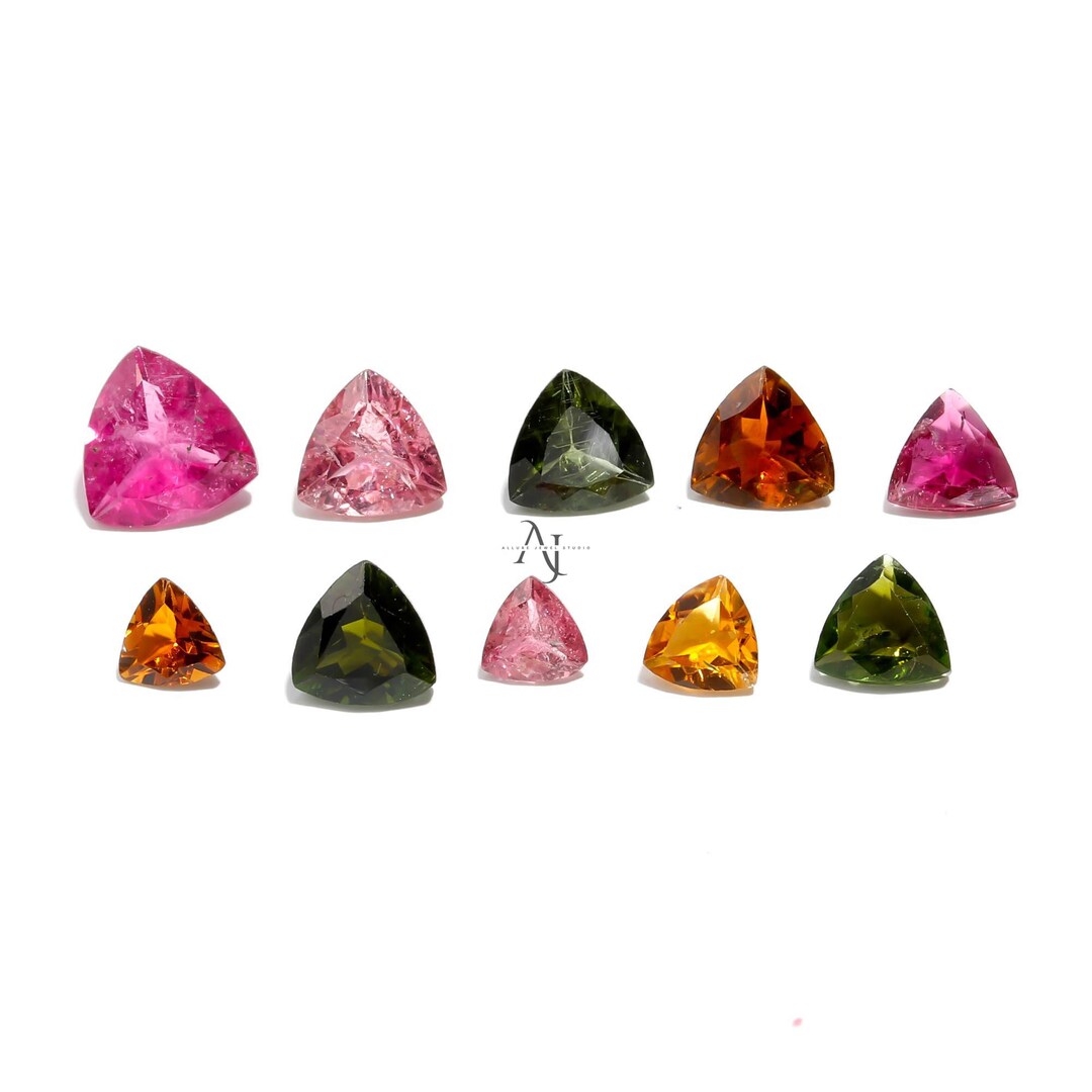 Faceted Trillion Cut Tourmaline Gemstone: Multi-color Pink Jewelry ...
