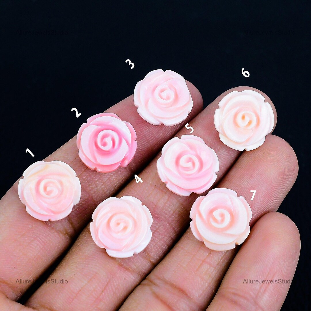 10.00 Cts Pink Conch Gemstone/ Pink Carving Pink Conch Round Stone ...