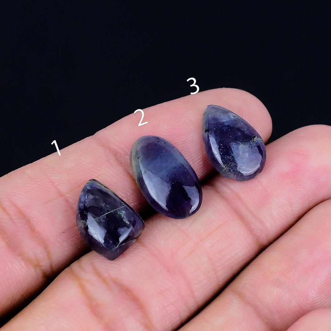 Natural 6.74 Cts Blue Iolite Gemstone/ Iolite Cabochon/ Iolite Fancy ...
