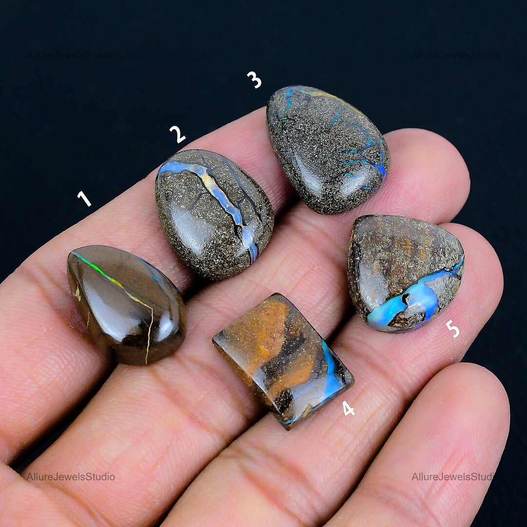 Genuine 17.00 Cts Australian Boulder Opal Gemstone/ Brown Opal Cabochon ...