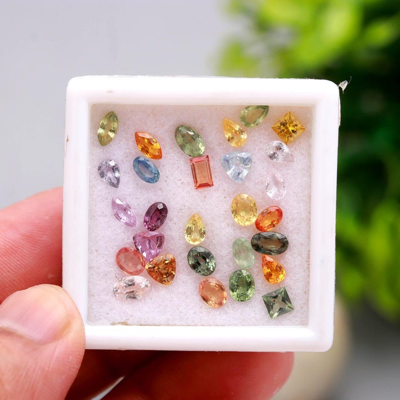 Multi Sapphire Faceted Gemstone Mix, Loose Cut Stones - Etsy