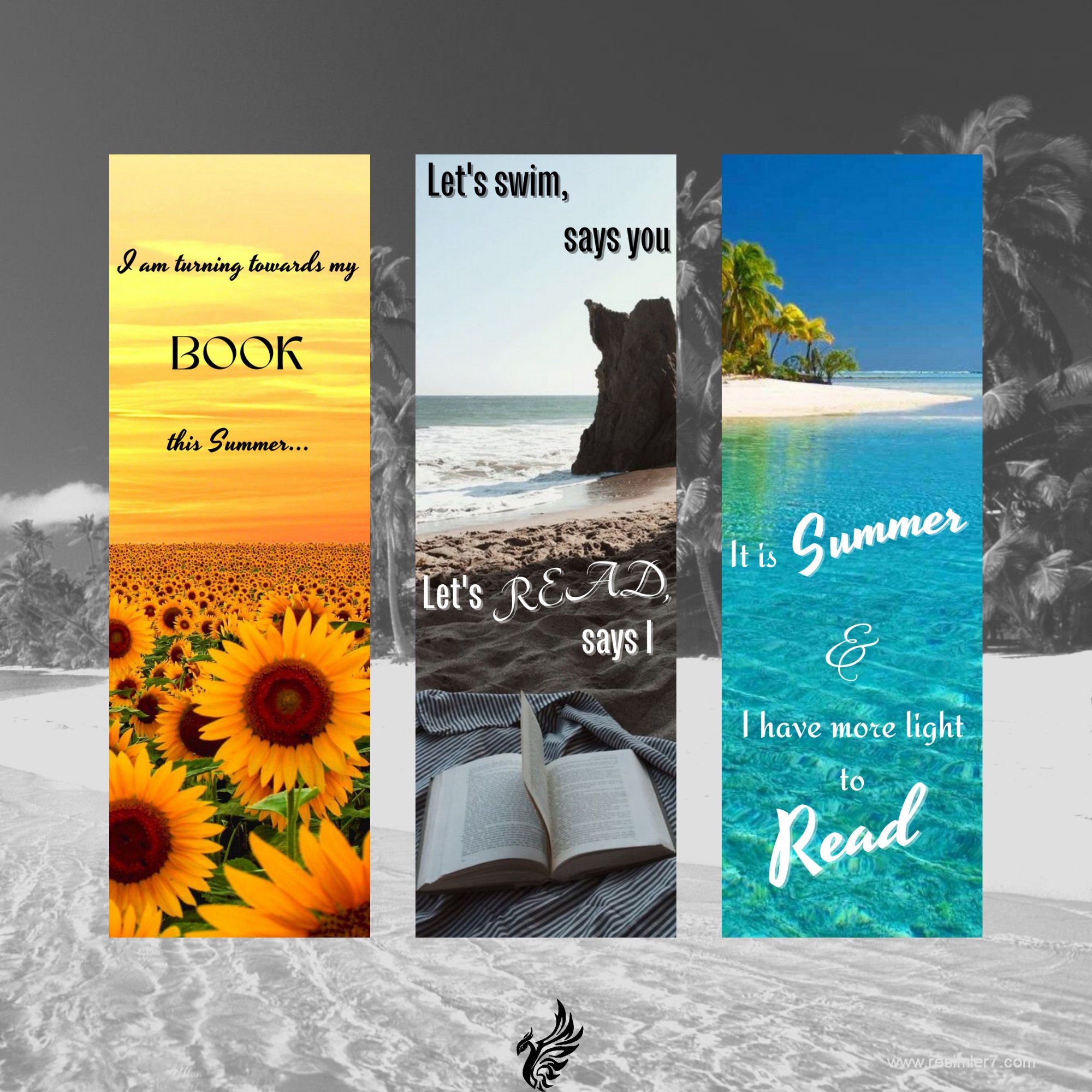 Printable Bookmark Bundle, Booklover Gift, Instant Download, Set of 6 ...