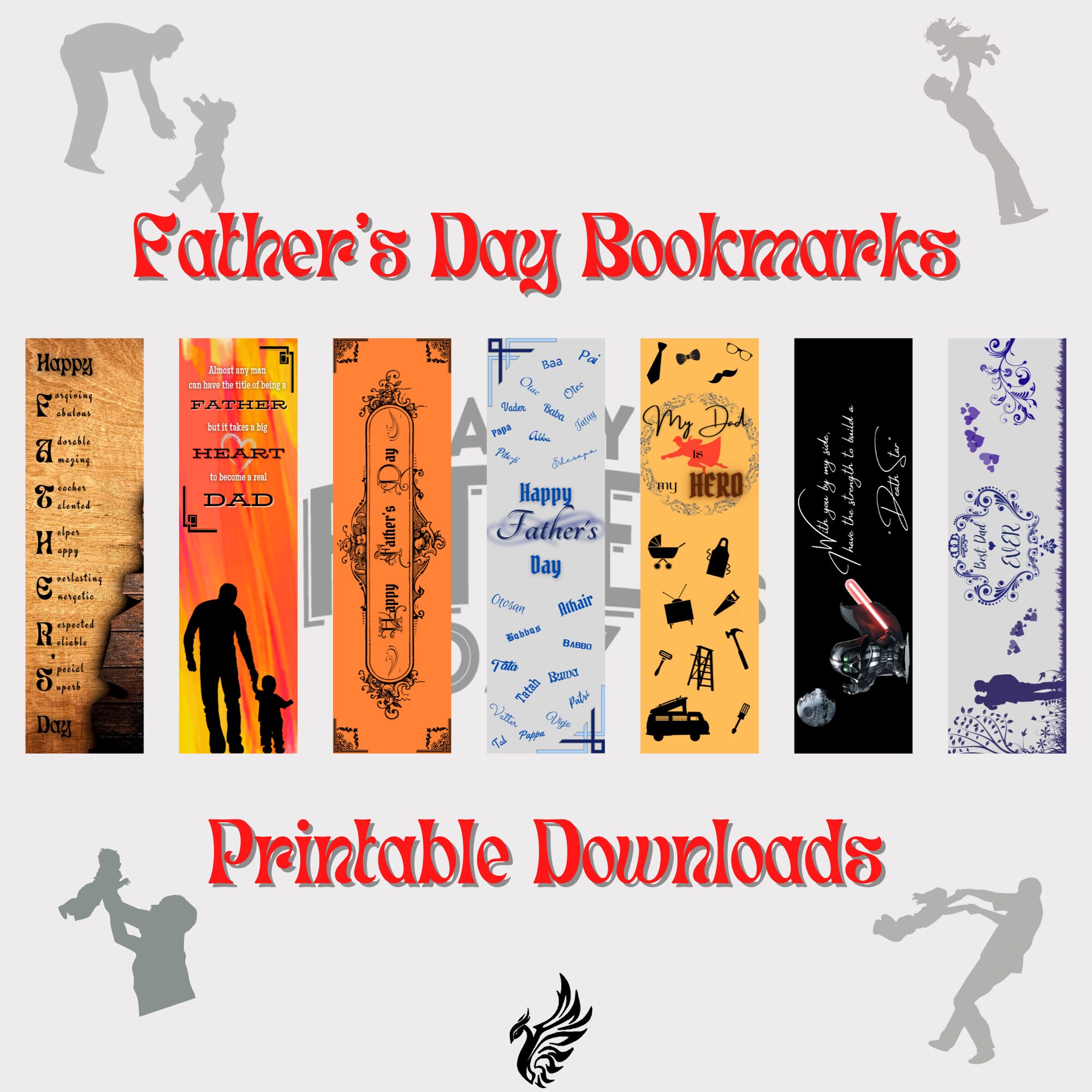 Printable Father's Day Bookmarks, Digital Download, Instant Download ...