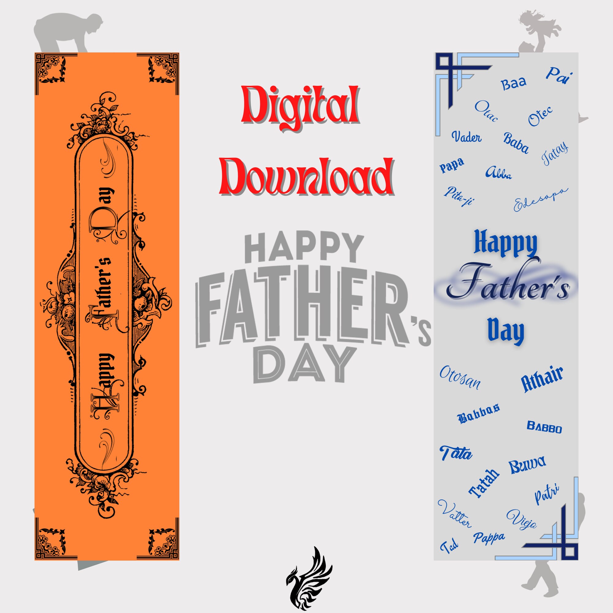 Printable Father's Day Bookmarks, Digital Download, Instant Download ...