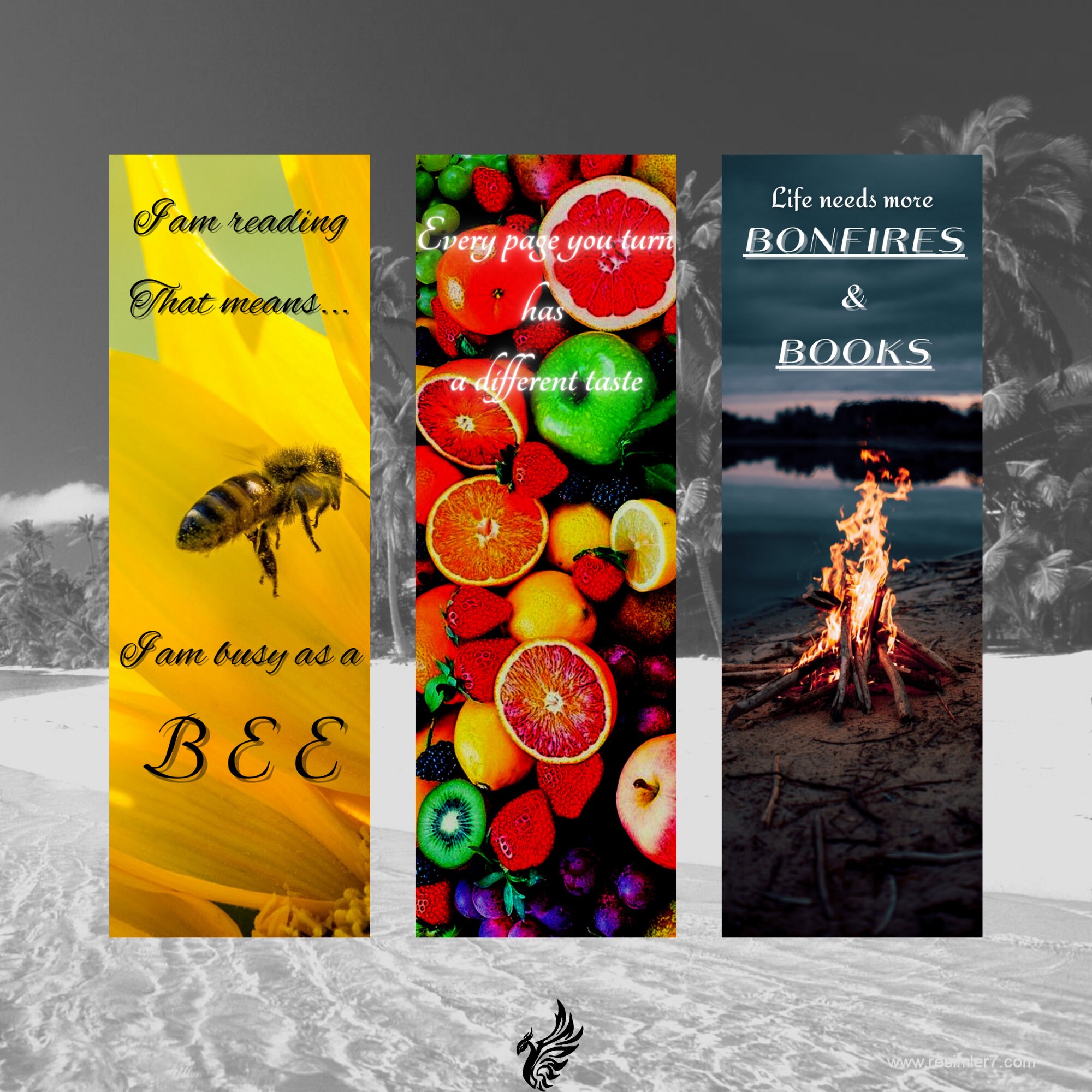 Printable Bookmark Bundle, Booklover Gift, Instant Download, Set of 6 ...