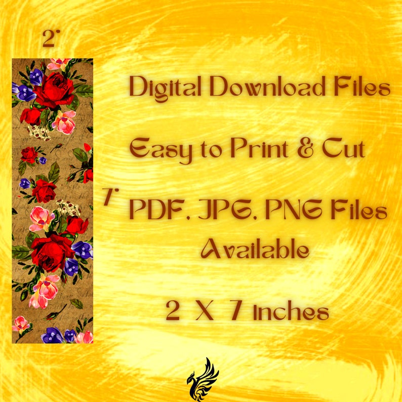 Printable Flower Bookmarks, Floral Bookmark Bundle Vol.2, Digital ...