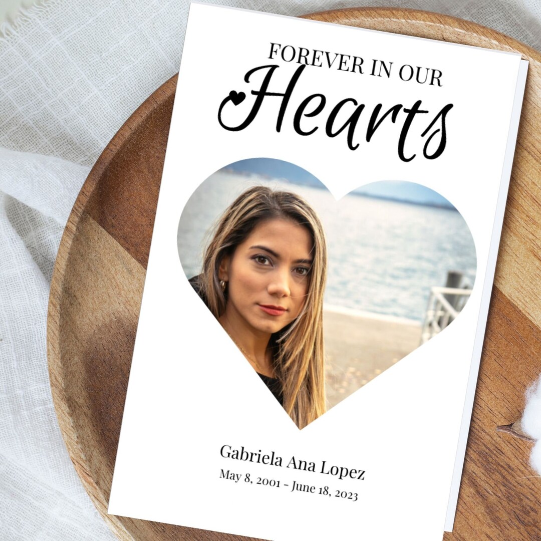 Plantilla de programa funerario editable / Canva / Celebración de la ...