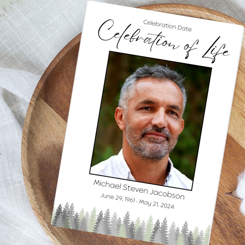 Editable Funeral Program Template Canva Celebration of Life Funeral ...