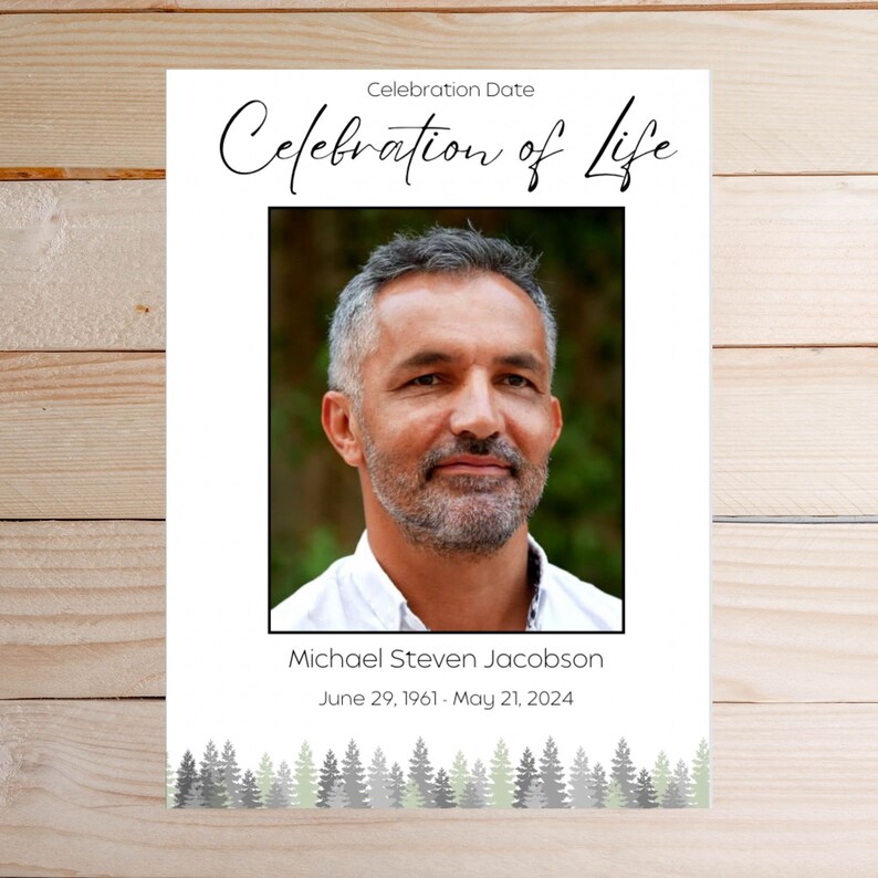 Editable Funeral Program Template Canva Celebration of Life Funeral ...