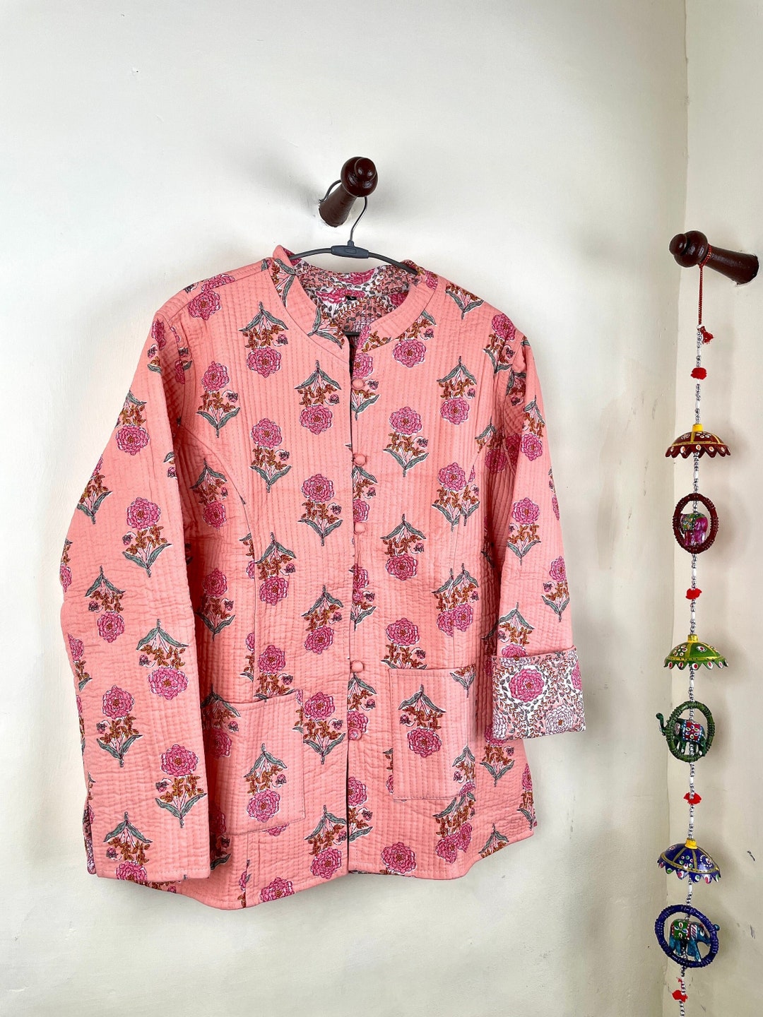 Cotton Handmade Kantha Jacket, Womens Clothing Quilted Reversible Coat ...