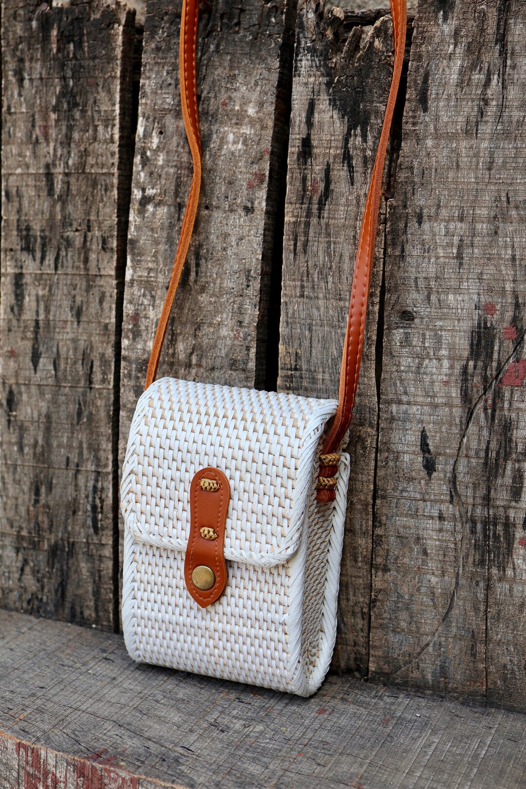 Small Handwoven Rattan Bali Bag, Shoulder Bag, Crossbody Purse for ...