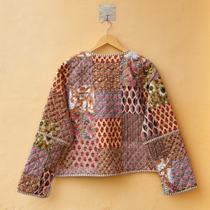Indian Handmade Patchwork Cotton Quilted Jacket, Vintage Unique High ...