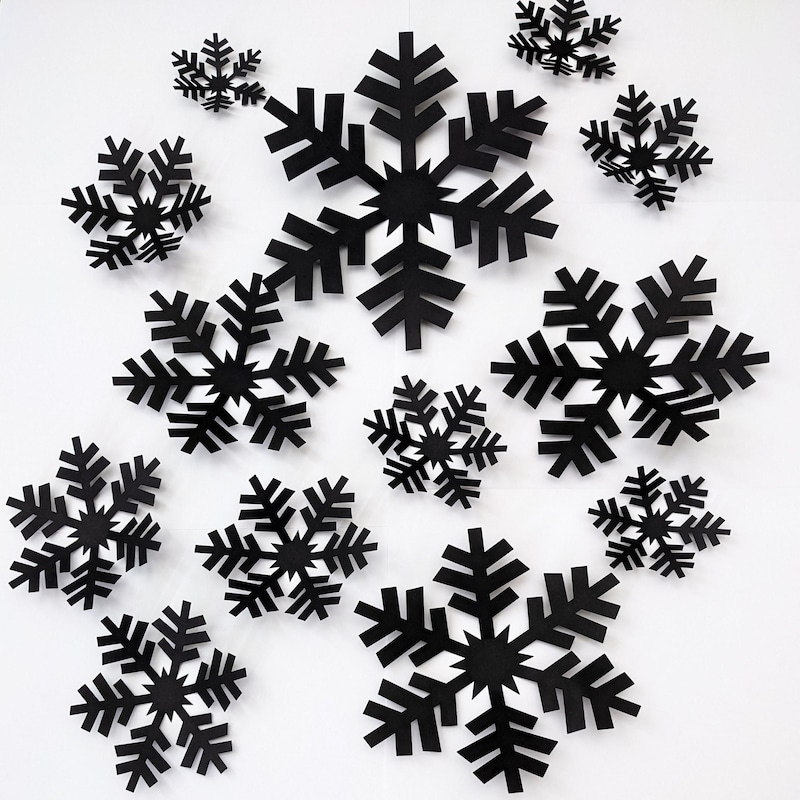 Black Snowflakes - Etsy