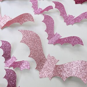 Pink Glitter Bats Wall Decor: 3D Halloween Decorations (set of 15) - Etsy