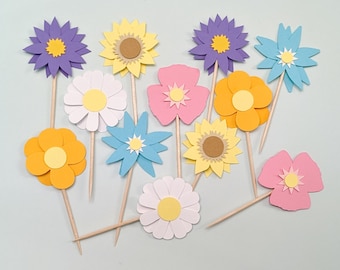 Hydrangea Floral Spring Garden Party Cupcake Toppers - Etsy