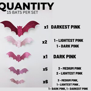 Glitter Bats for Wall, Pink Halloween Decor, Pink Bats - Etsy